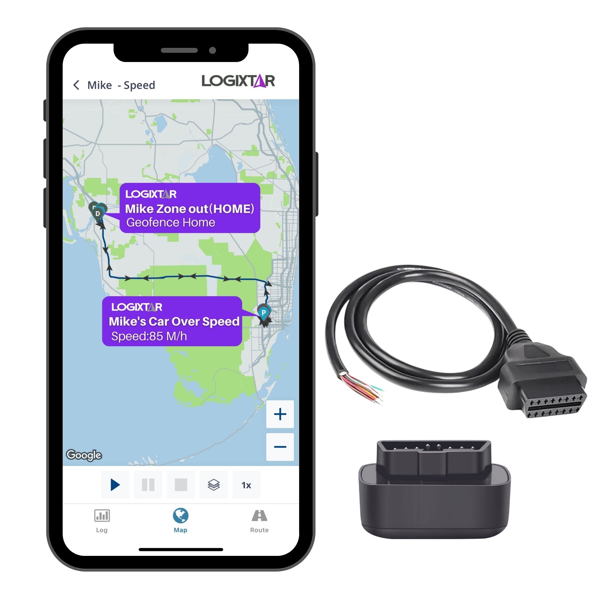 Logixtar LX20LC OBD or wire GPS Tracker Vehicle two in one with power